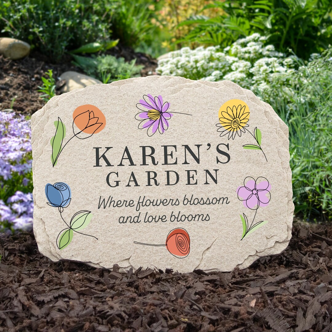 Personalized Garden Stone | Gifts for Gardeners | Flower Garden Stone ...
