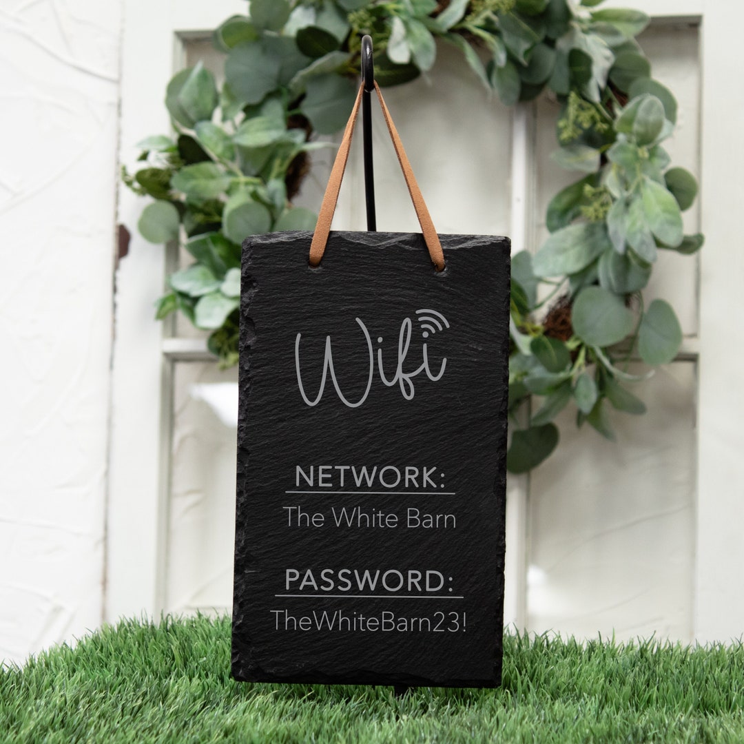Custom Wifi Password Slate Wall Sign for Air BNB | Modern Wifi Password ...