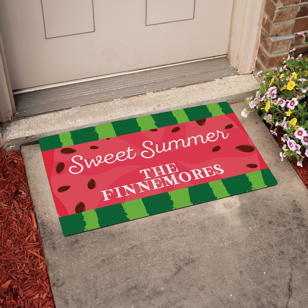 Summer Welcome Mat | Personalized Summer Doormat | Watermelon Door Mat ...