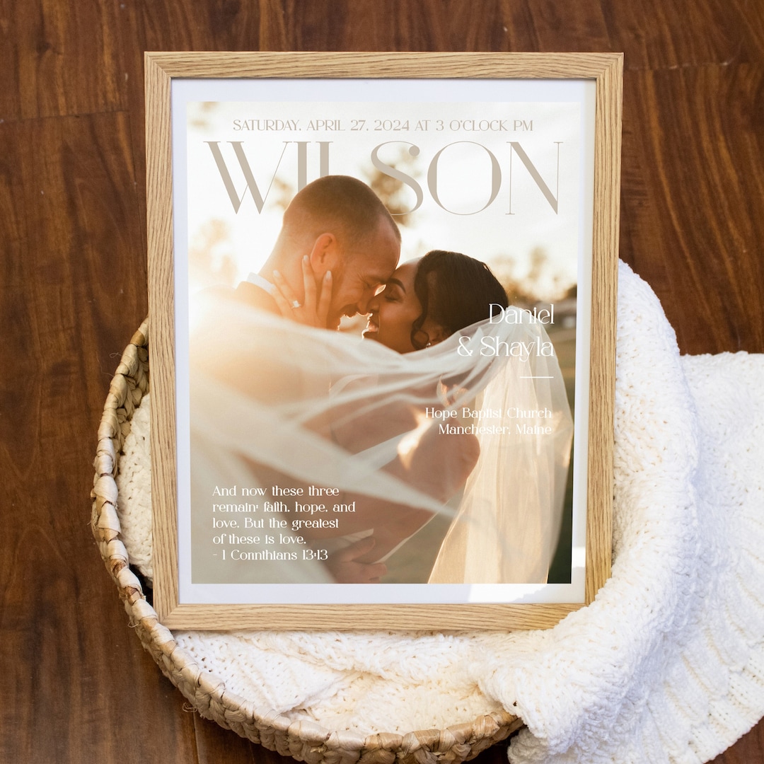 Wedding Magazine Cover Framed Wall Sign | Framed Wedding Magazine ...