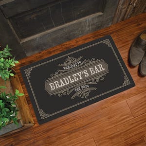Bar Welcome Mat Personalized Home Bar Doormat Custom Bar Doormat ...