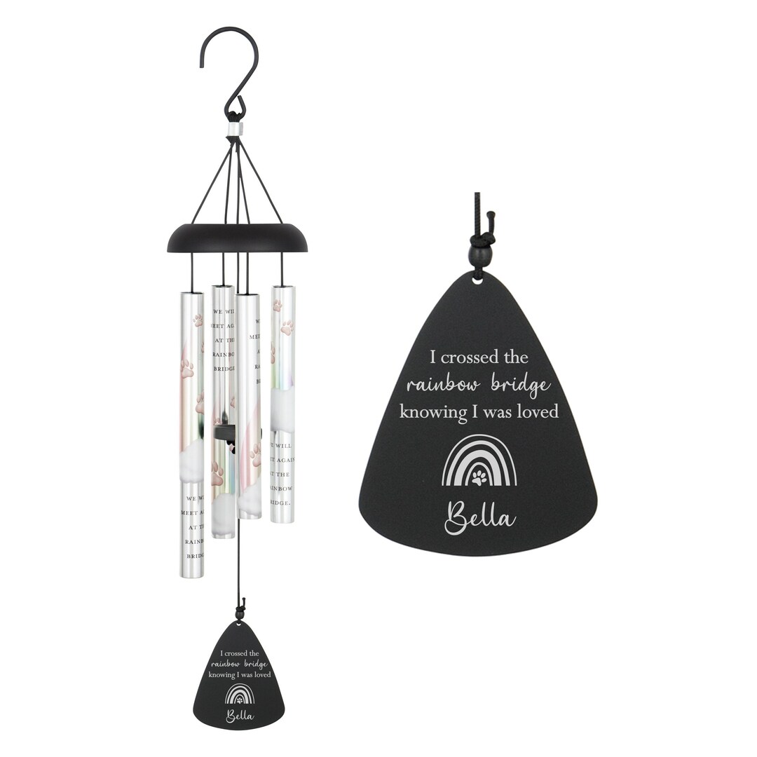 Crossed the Rainbow Bridge Dog Memorial Wind Chime Loss of Dog Memorial ...