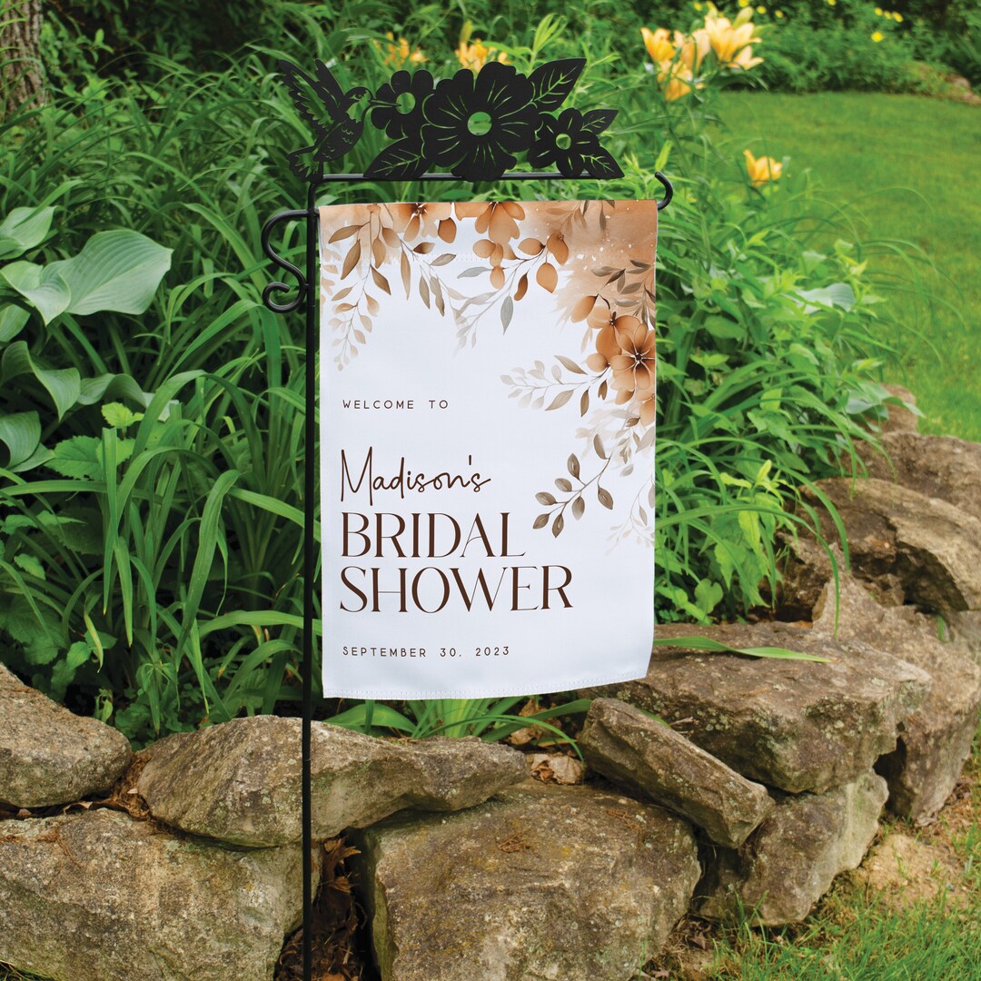 Fall Bridal Shower Welcome Flag | Personalized Autumn Bridal Shower ...