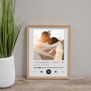 Custom Couple Song Album Sign | Framed Couple Photo With Music Player ...