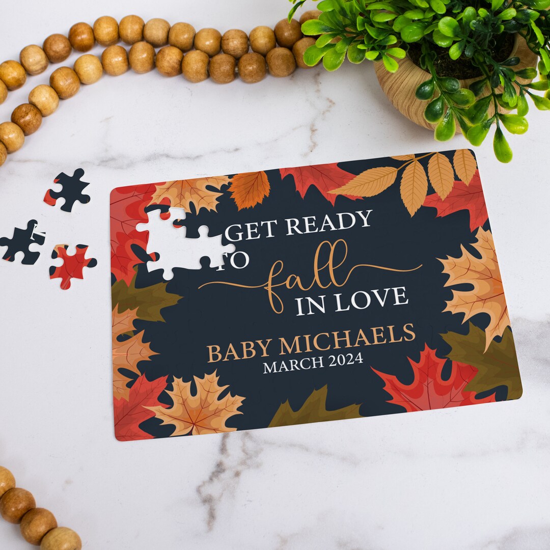 Fall Baby Announcement | Fall Pregnancy Reveal Puzzle | Get Ready to ...