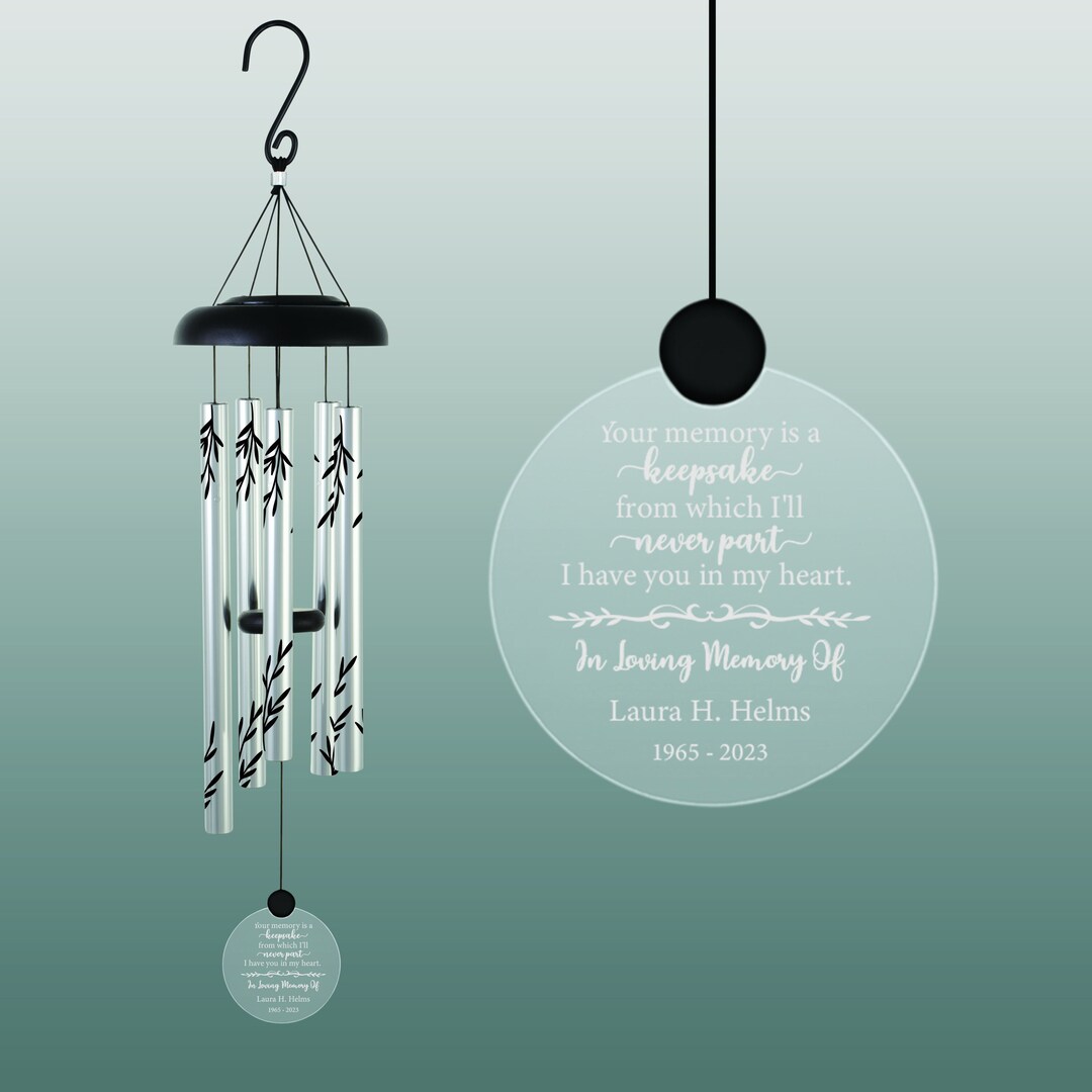 I Have You in My Heart Memorial Solar Wind Chime | Personalized ...