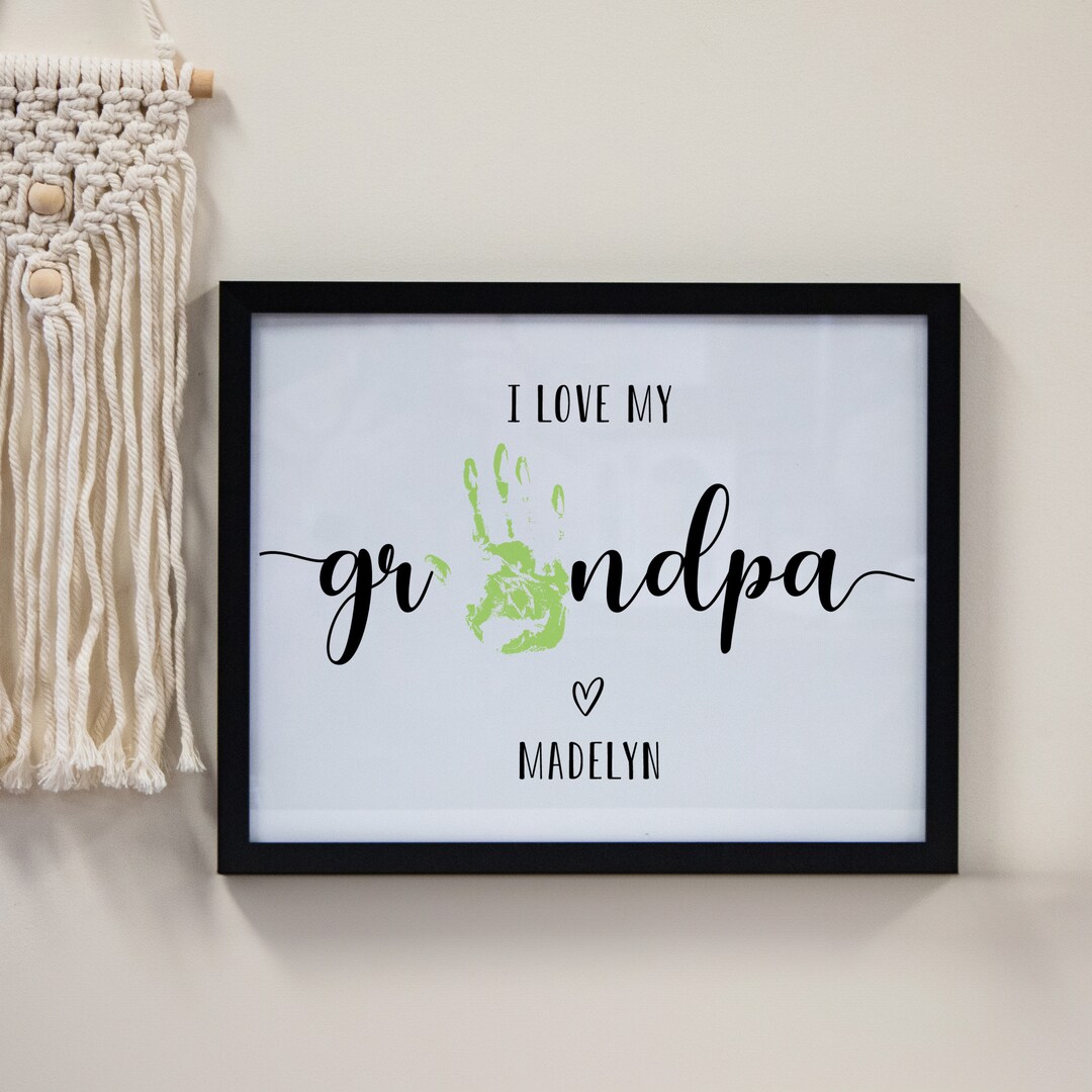 Grandpa Handprint Wall Art Personalized Gift for Dad Father's Day Gift ...