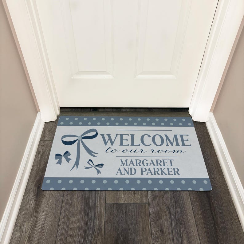 Bow Print Dorm Room Welcome Mat | Dainty Bows Dorm Room Decor for Girls ...