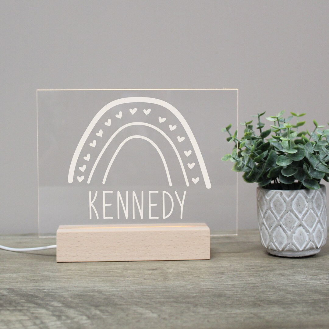 Rainbow Night Light Personalized LED Light Rainbow Girl Nursery Night ...