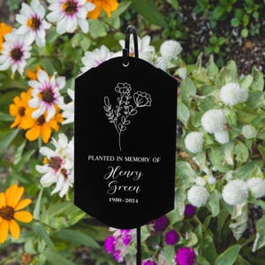 Planted in Memory of Garden Stake | Personalized Memorial Garden Stake ...