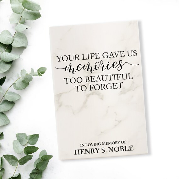 Personalized Memorial Journal Your Life Gave Us Memories - Etsy