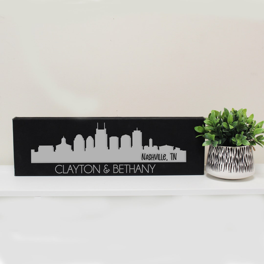 Nashville Skyline Wall Sign Personalized Nashville Wall Art Nashville ...