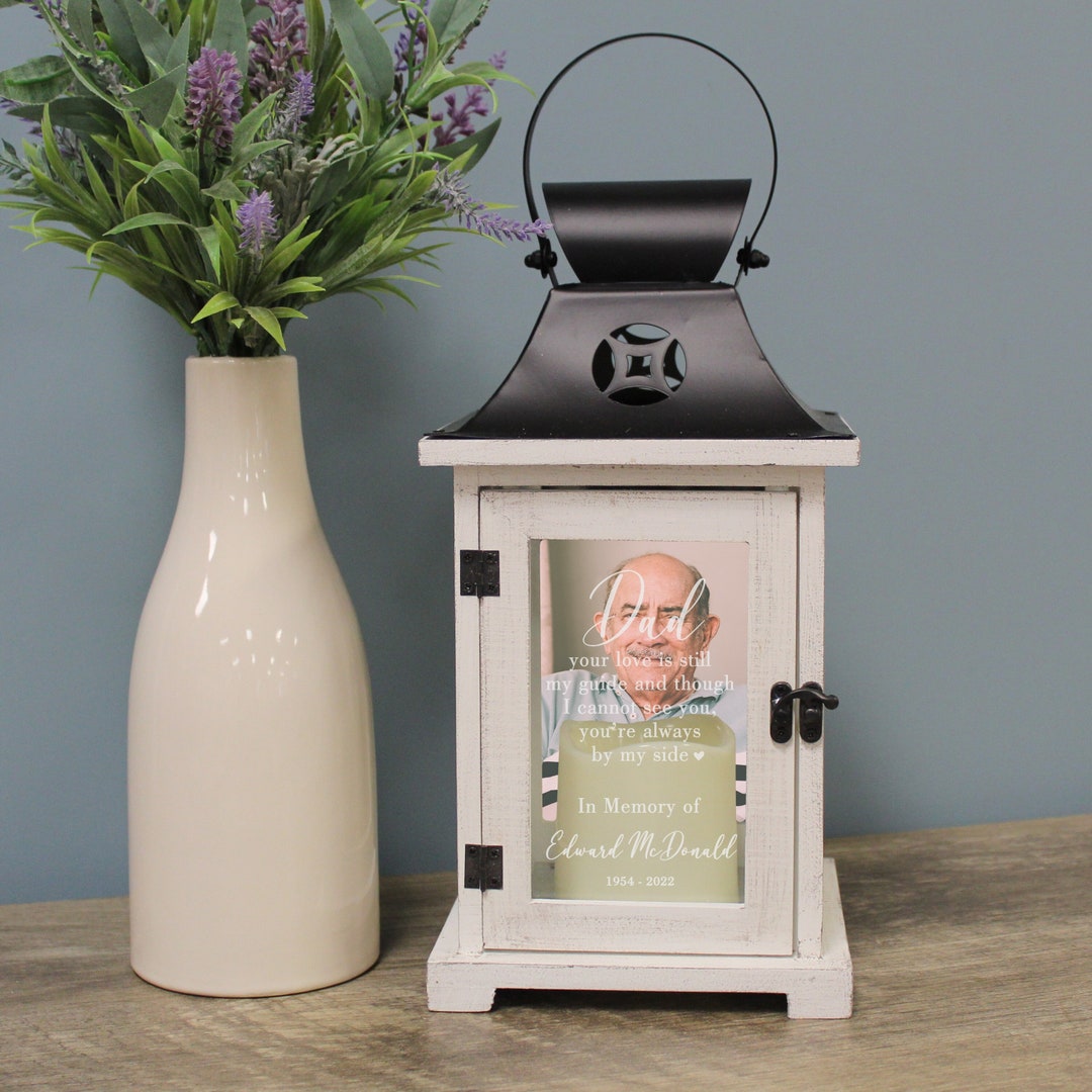 Dad Memorial Picture Frame Lantern Dad Remembrance Gift in Memory of ...