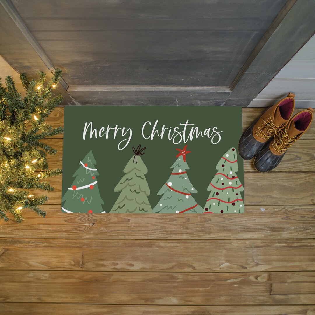 Christmas Tree Welcome Mat | Merry Christmas Doormat | Christmas Home ...
