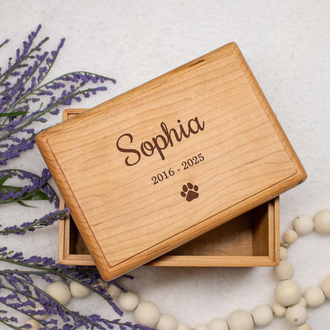 Personalized Pet Urn for Dog or Cat | Pet Cremation Urn | Wooden Pet ...
