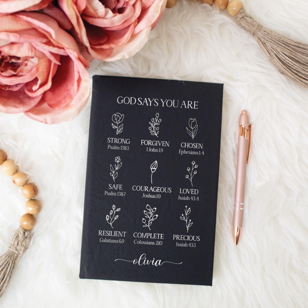 Religious Journal Gift | Personalized Journal Gift | God Says You Are ...