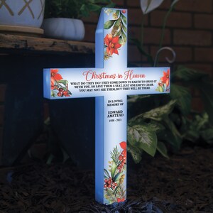 Christmas in Heaven Memorial Cross | Christmas Memorial Decor Solar ...