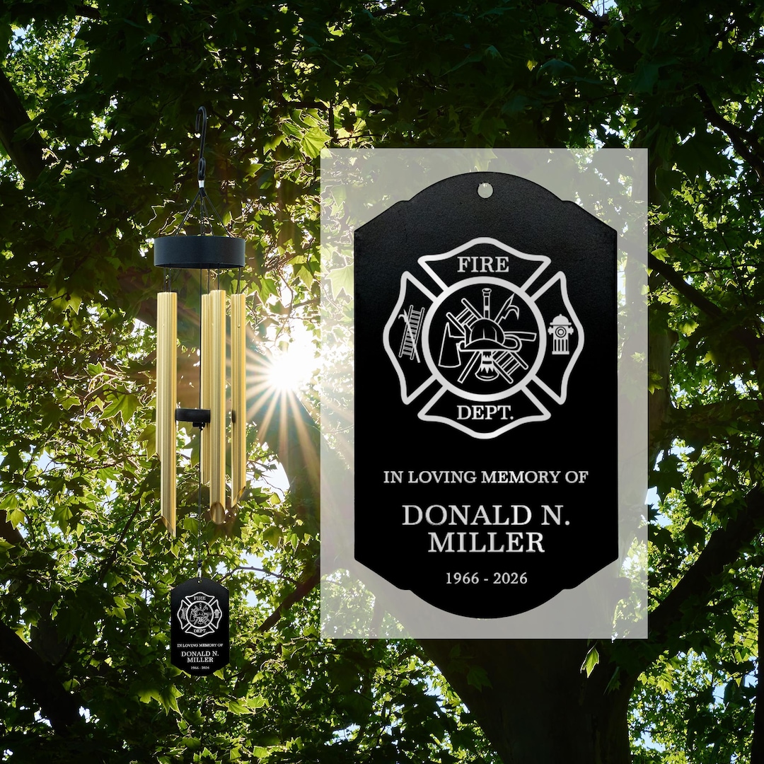 Firefighter Memorial Wind Chime | Firefighter Sympathy Gift | Fireman ...