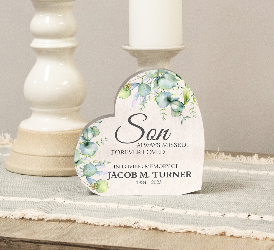 Son Memorial Heart Decor Personalized Son Memorial Gift Loss of Son ...
