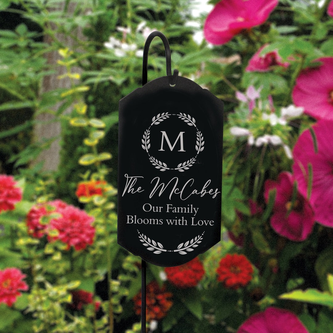 Personalized Garden Stake | Engraved Garden Plaque | Monogram Garden ...