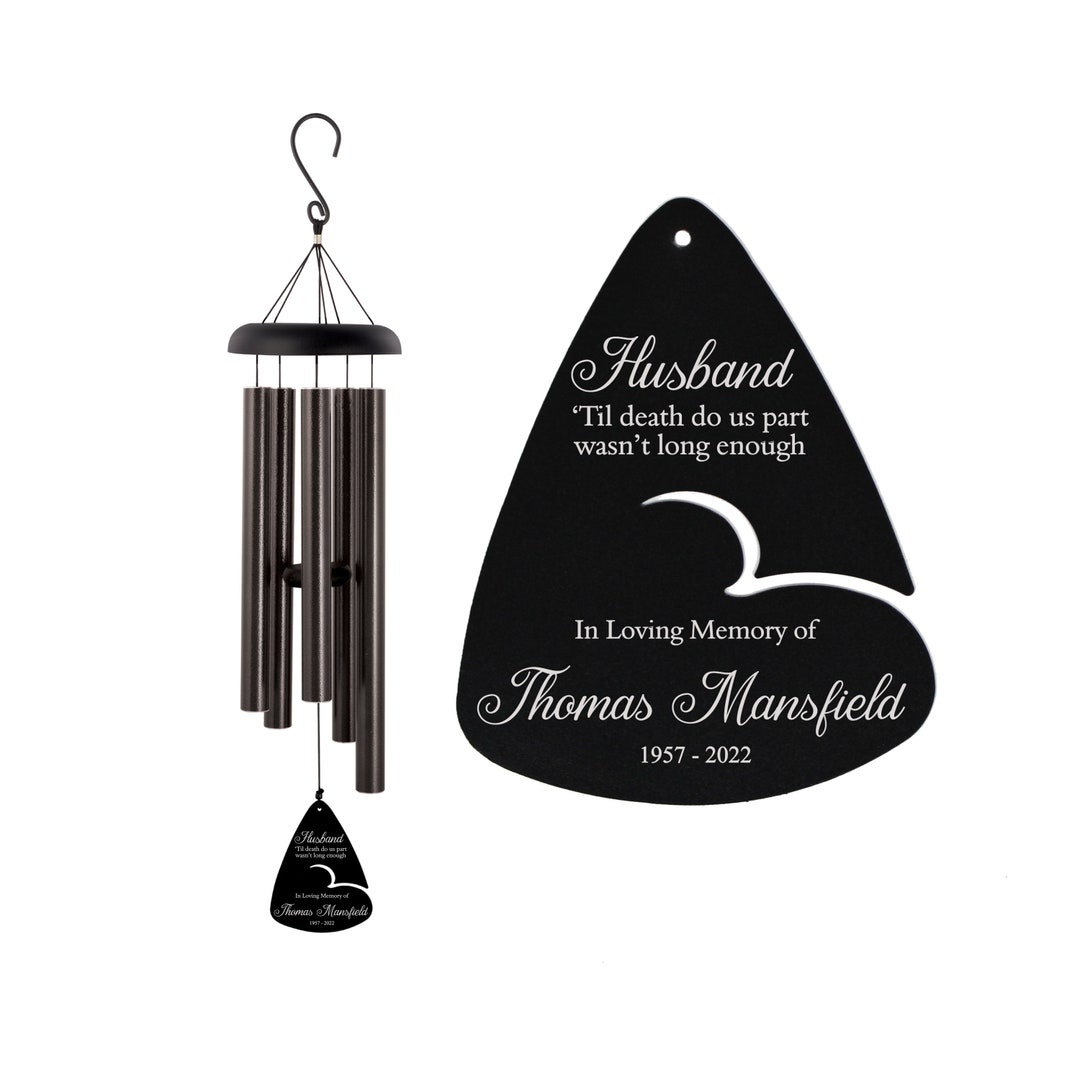 Husband Memorial Wind Chime Personalized | Loss of Husband Gift ...