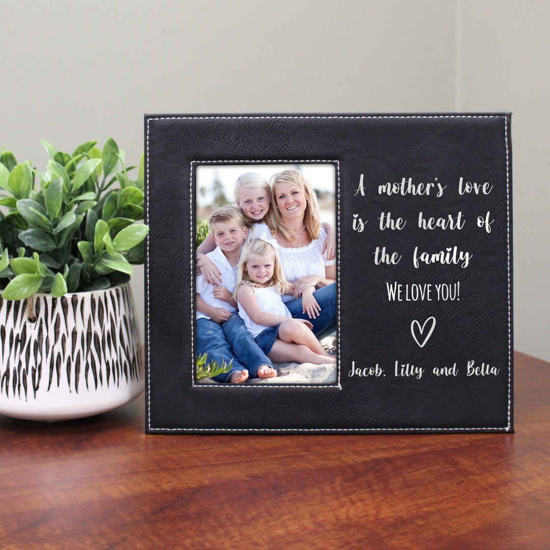 Mother Picture Frame Gift Personalized Mom Heart of the Family Picture ...