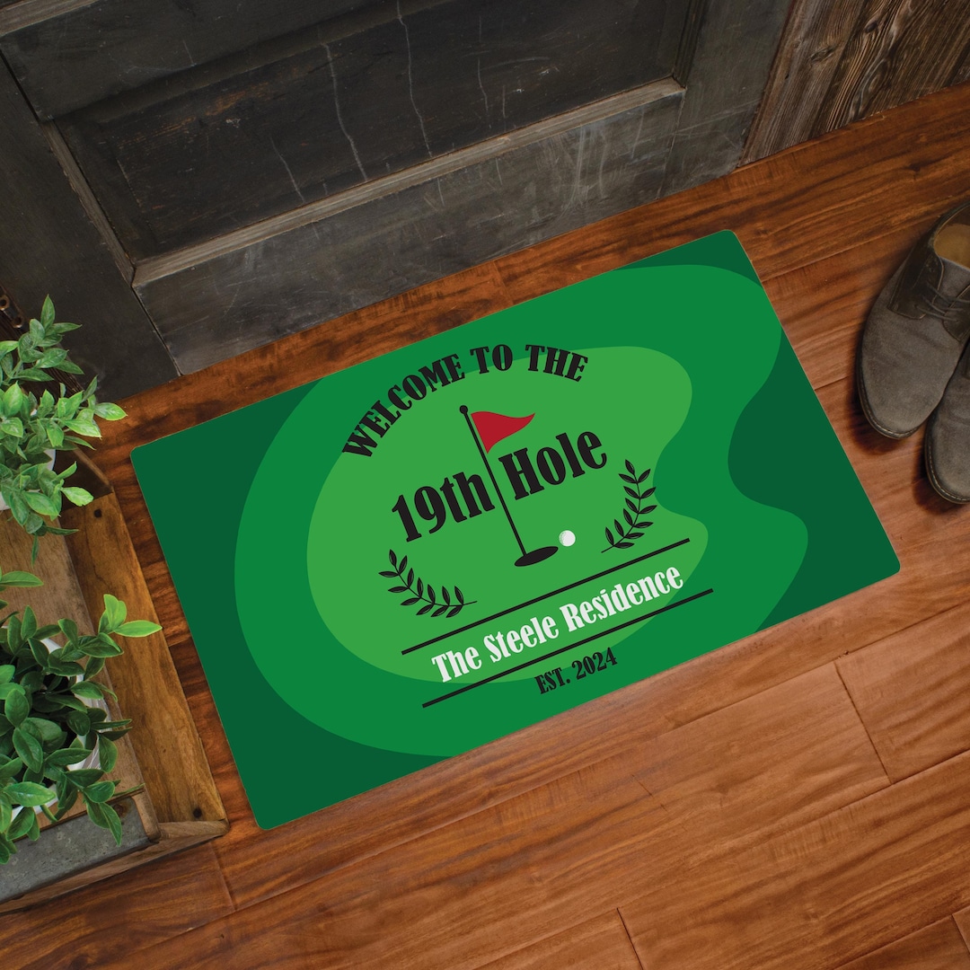 Custom Golf Welcome Mat | Personalized Patio Doormat | Backyard 19th ...