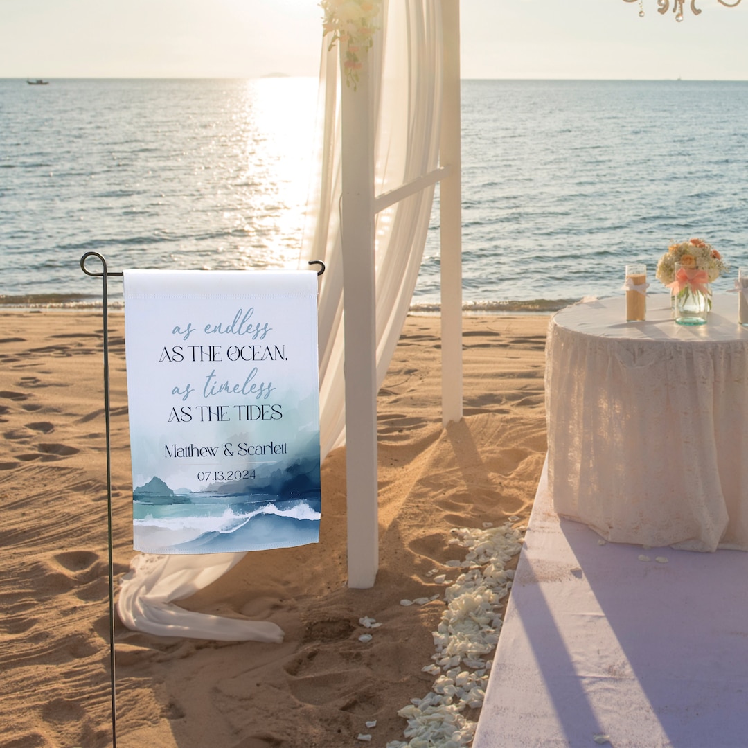 Wedding Welcome Flag | Personalized Welcome Wedding Flag | Beach ...