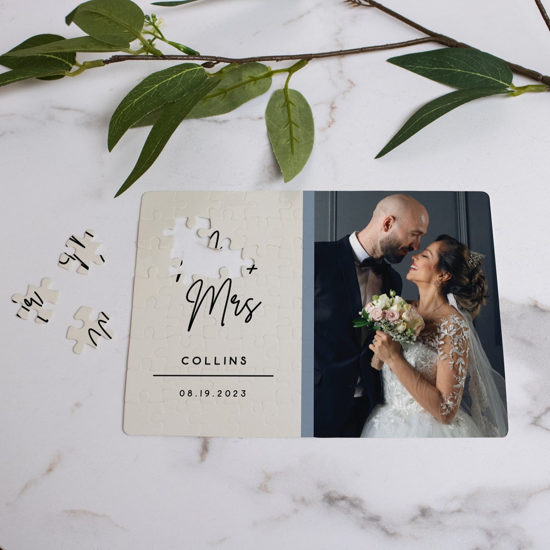 Mr & Mrs Photo Puzzle Personalized Wedding Puzzle With Picture Wedding ...