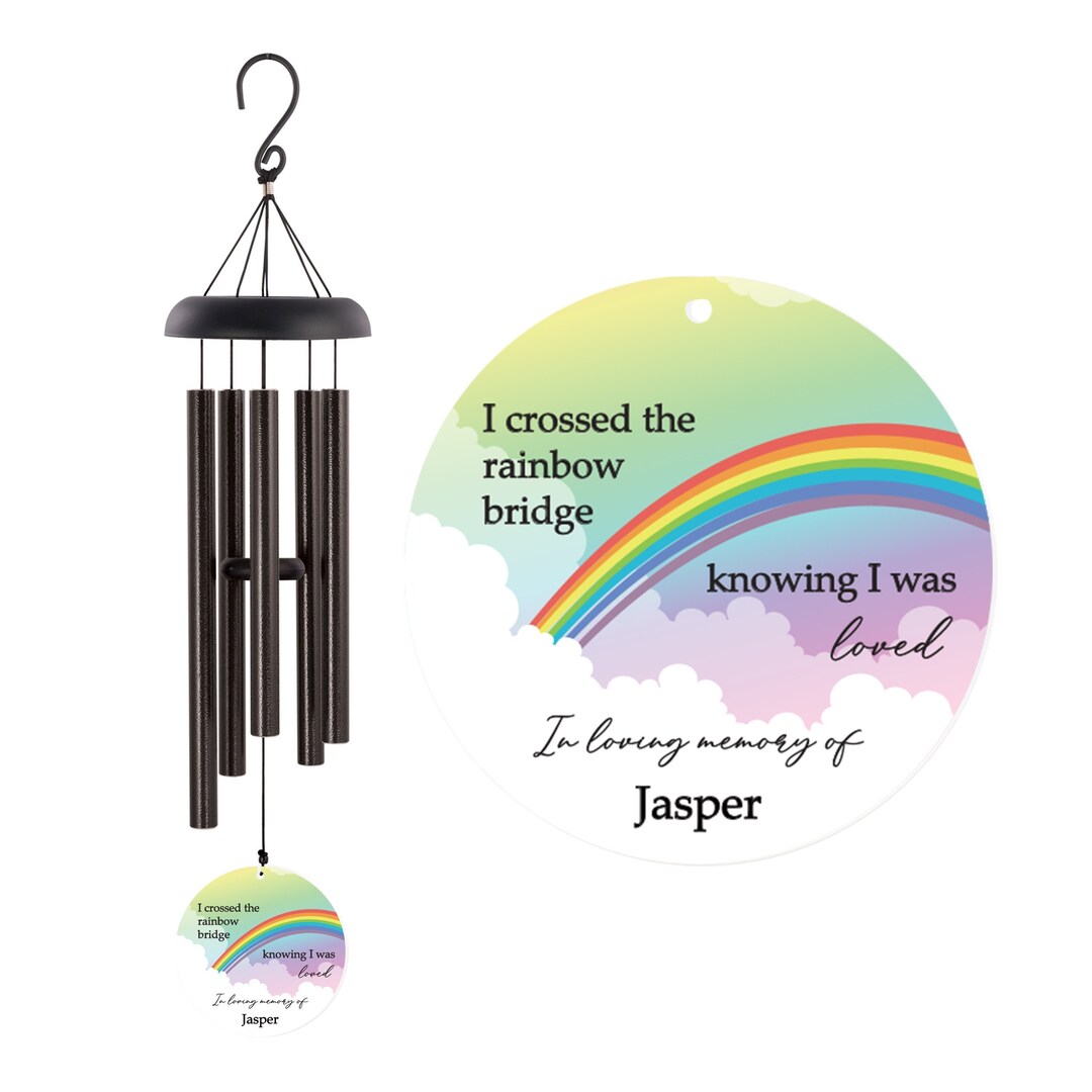 Dog Memorial Wind Chime Rainbow Bridge Pet Loss Wind Chime Dog Loss ...