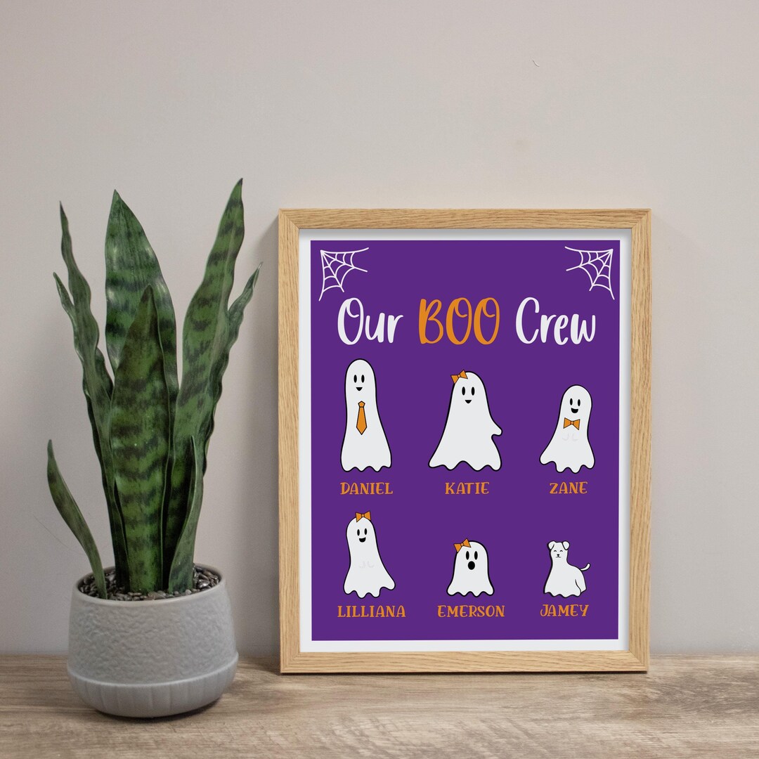 Boo Crew Wall Sign Personalized Halloween Wall Sign Halloween Printable ...