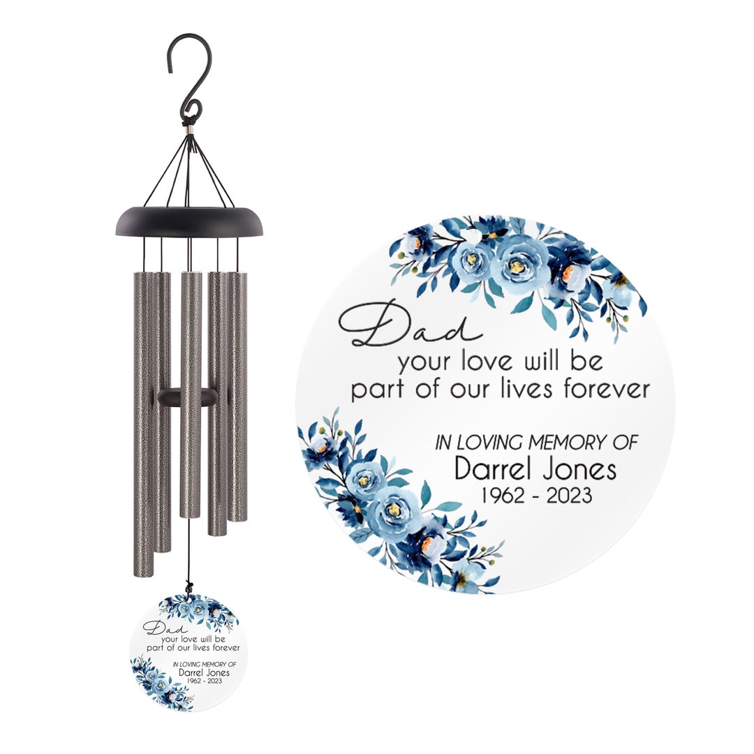 Dad Memorial Wind Chime | Personalized Father Sympathy Wind Chime | Dad ...