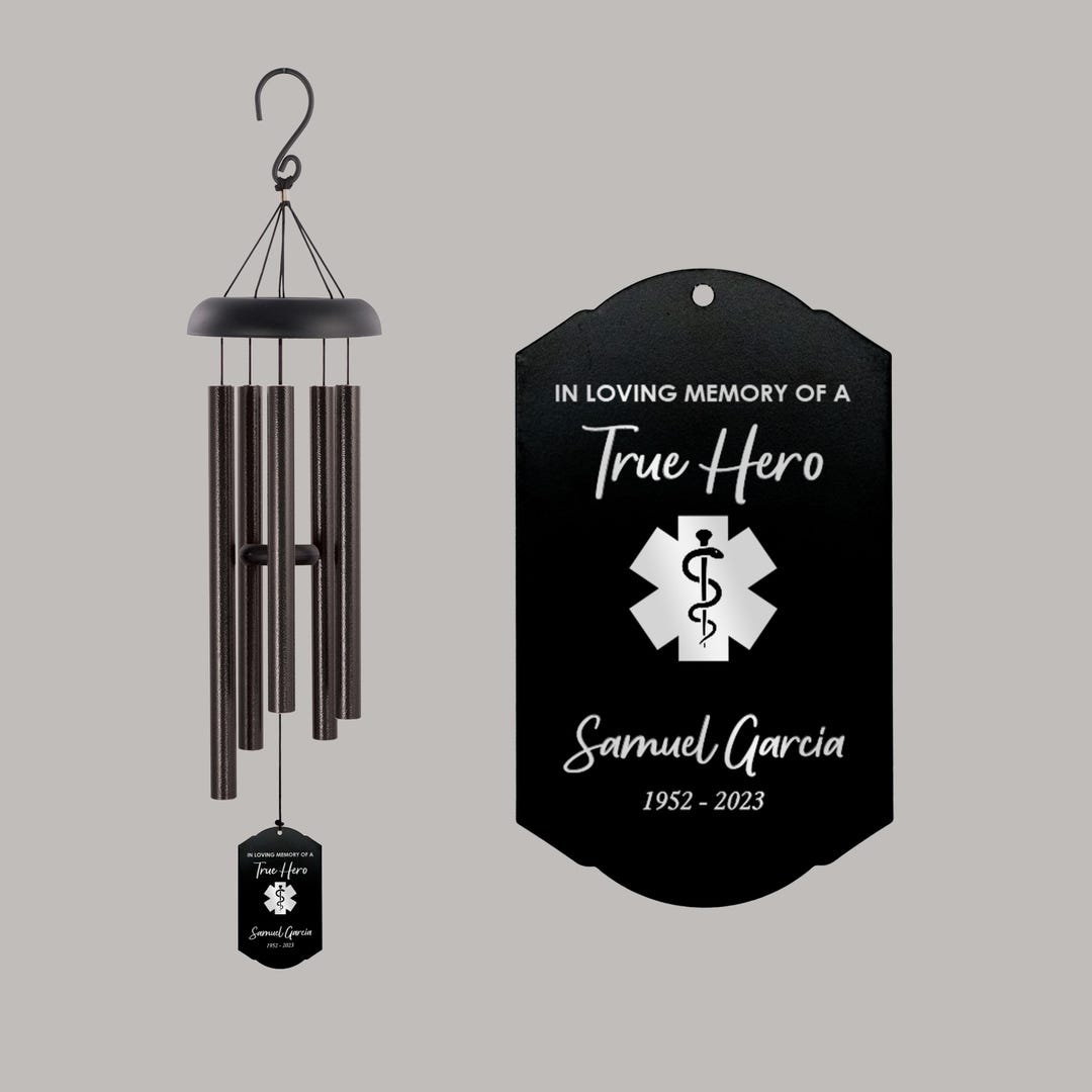 EMS Memorial Wind Chime | Paramedic Sympathy Gift | EMS Star of Life ...