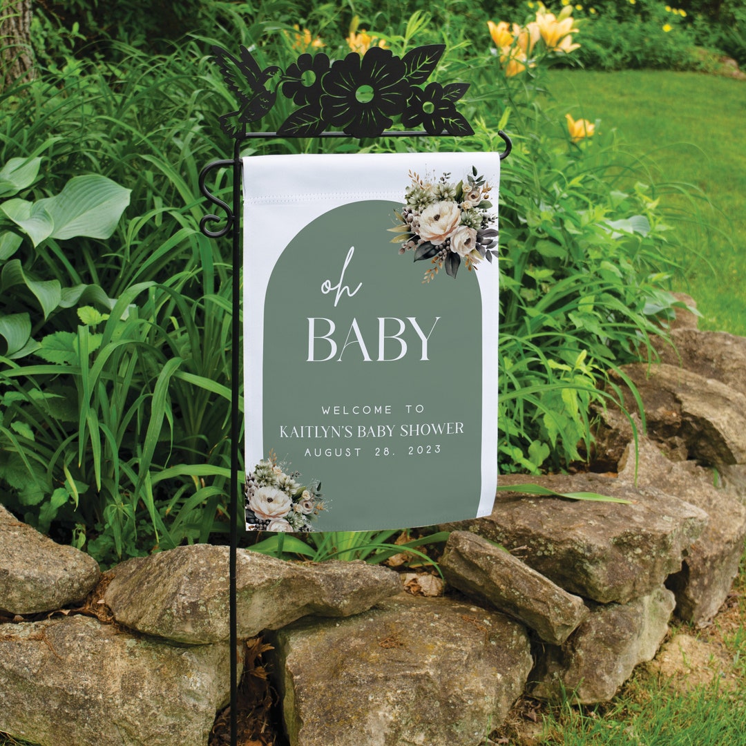 Baby Shower Welcome Flag | Personalized Welcome to Baby Shower Yard ...