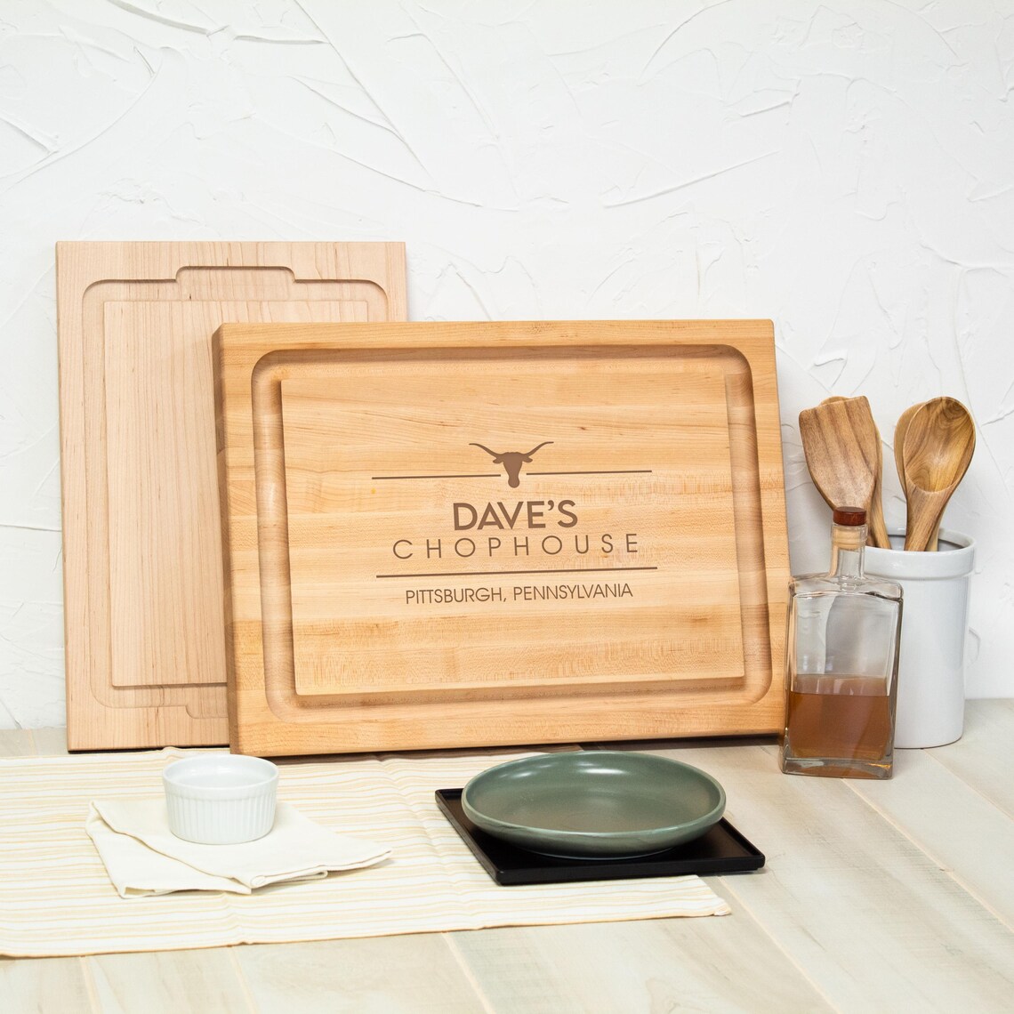 Engraved Butcher Block Cutting Board | Chophouse Grill Cutting Board ...
