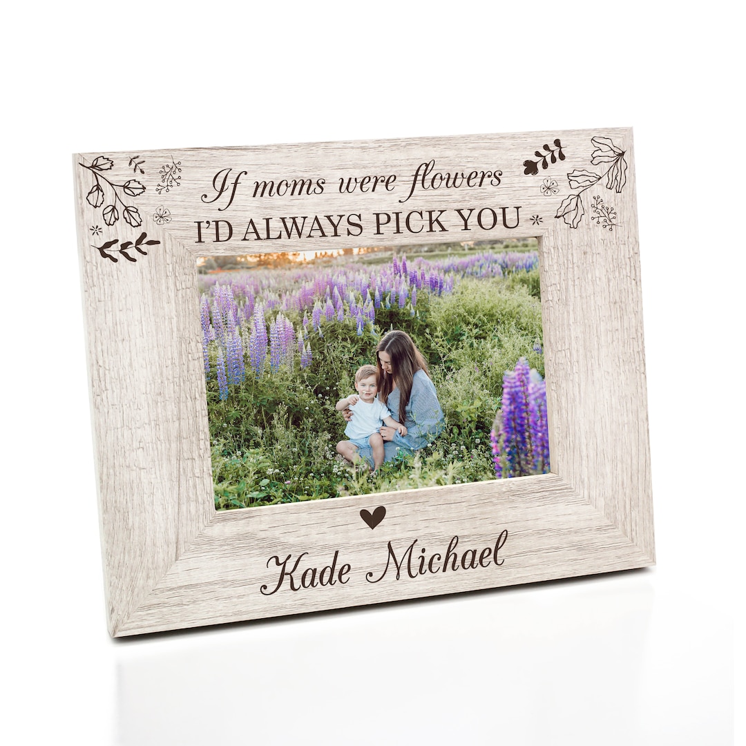Mom Like Flowers Picture Frame Mommy Picture Frame Personalized Mothers ...