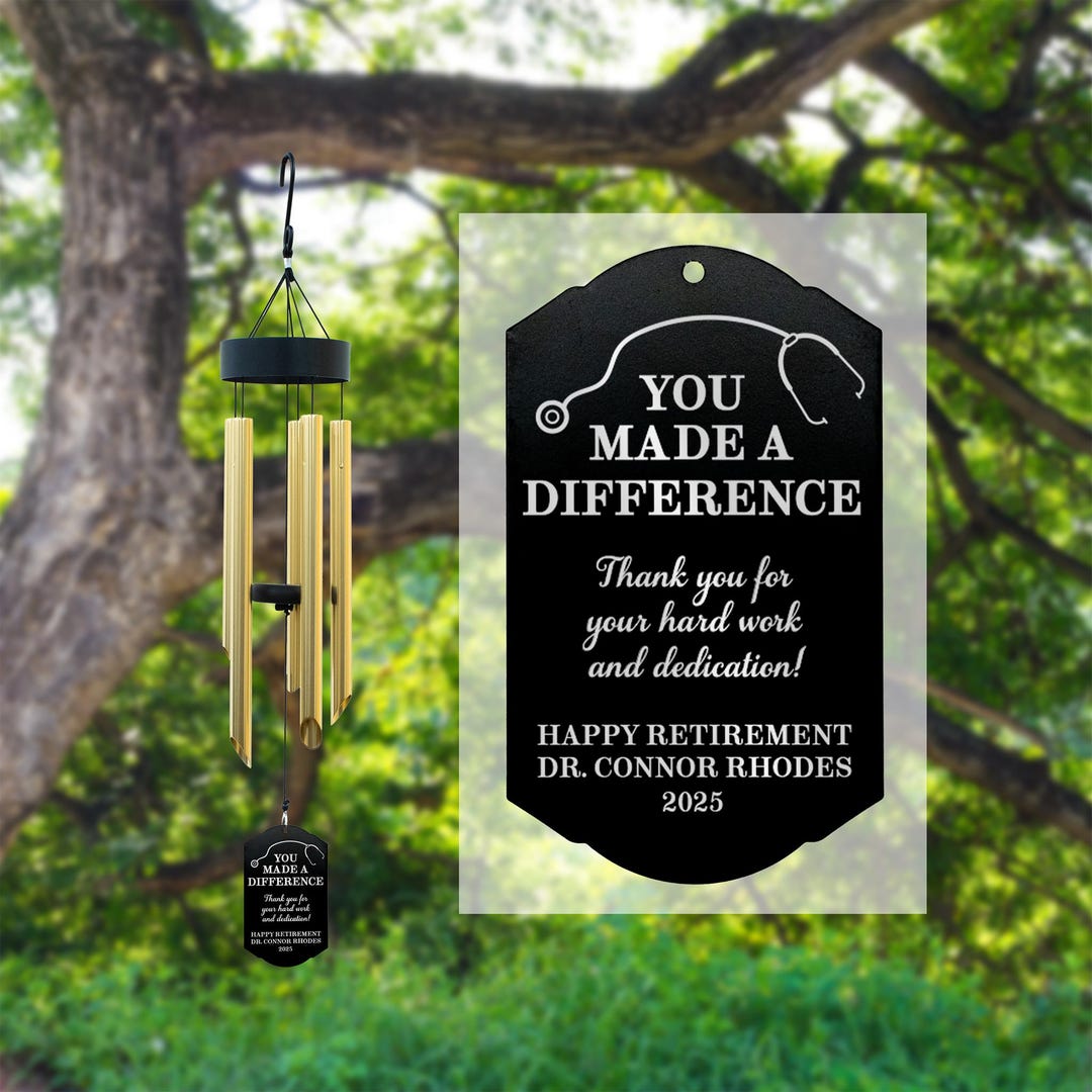 Personalized Retirement Wind Chimes | Retirement Gift for Doctor ...
