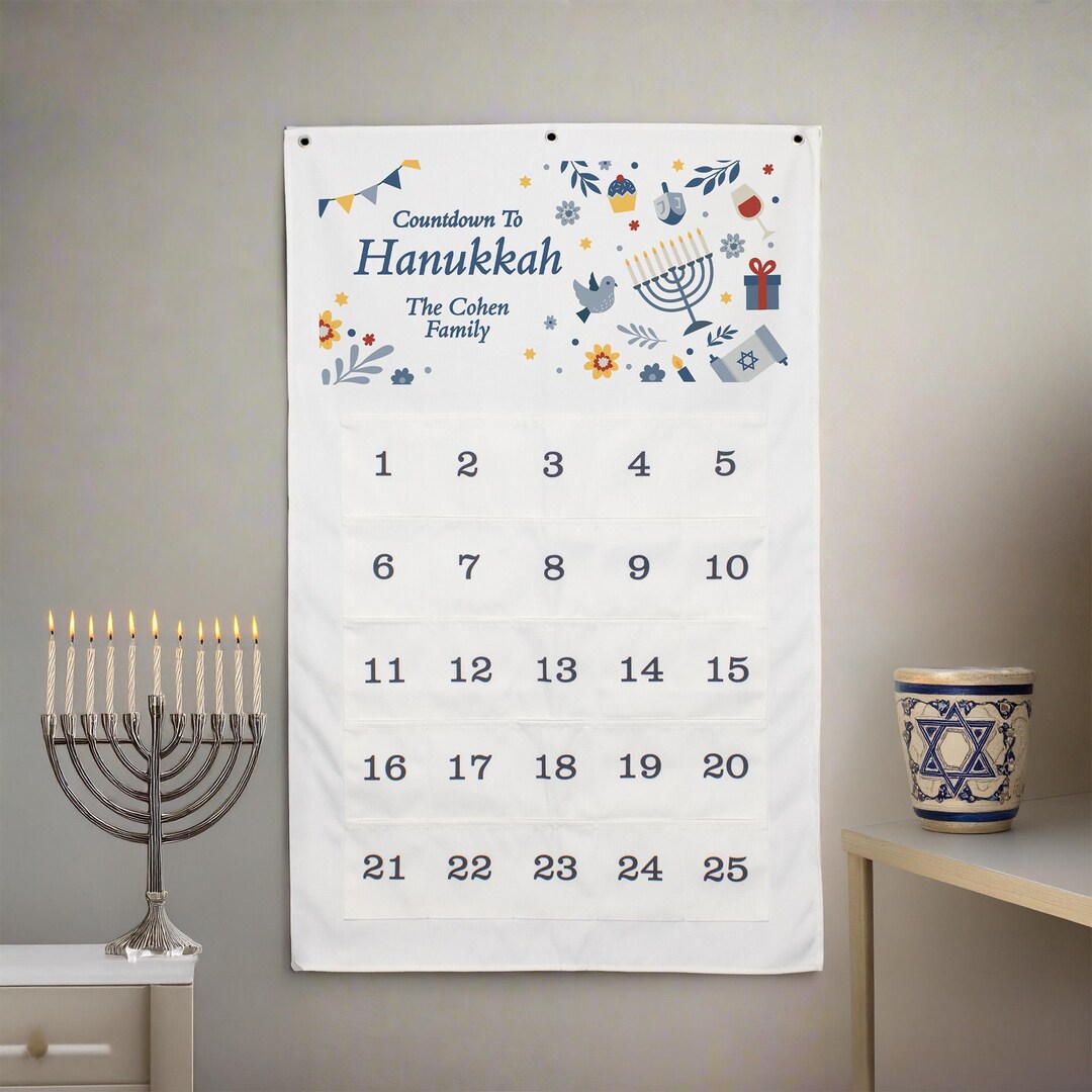 Hanukkah Countdown Advent Calendar | Countdown to Hanukkah | Customized ...