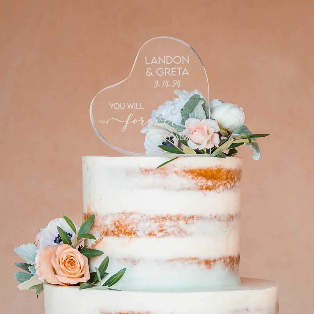 Acrylic Wedding Cake Topper | Forever and Always Wedding Gift for ...