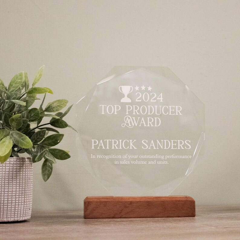 Personalized Service Award Plaque | Top Producer Award Plaque ...