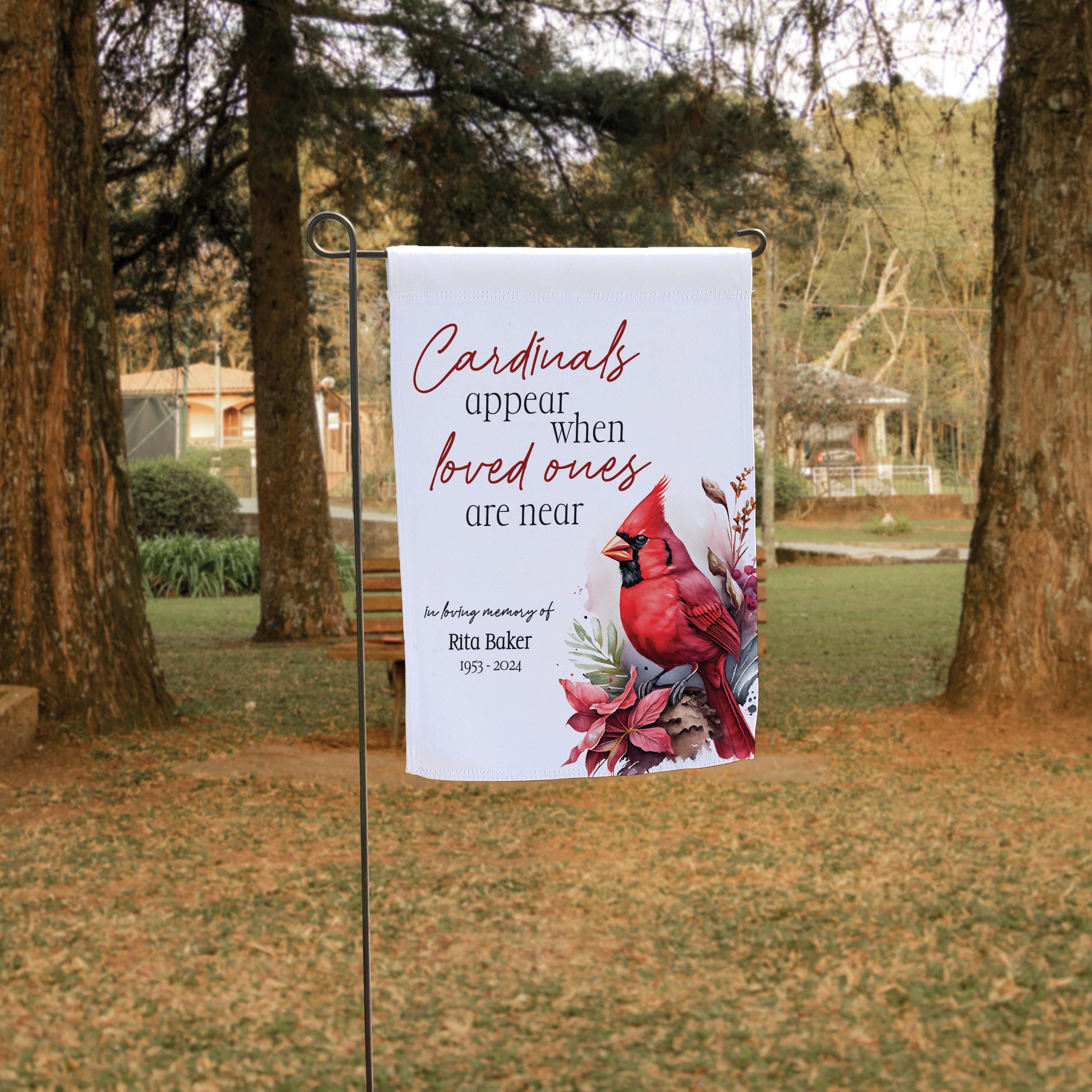 Cardinals Memorial Garden Flag | Personalized Sympathy Garden Flag ...