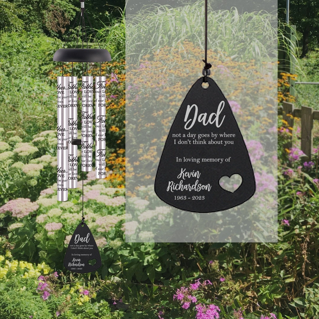 Dad Remembrance Wind Chime | Father Loss Wind Chime | Dad Memorial Wind ...