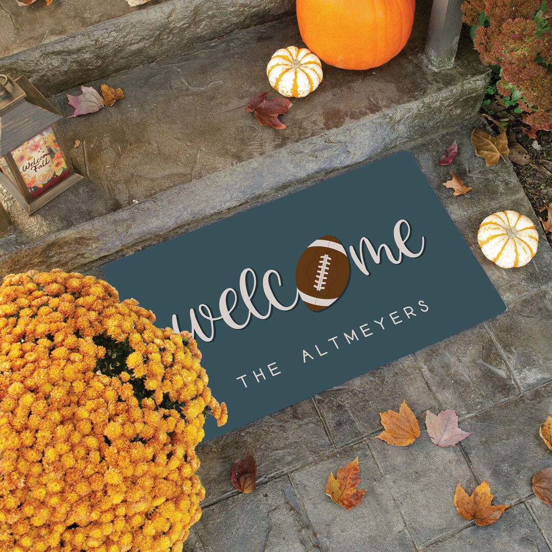 Football Welcome Mat Personalized Football Season Doormat Sports ...