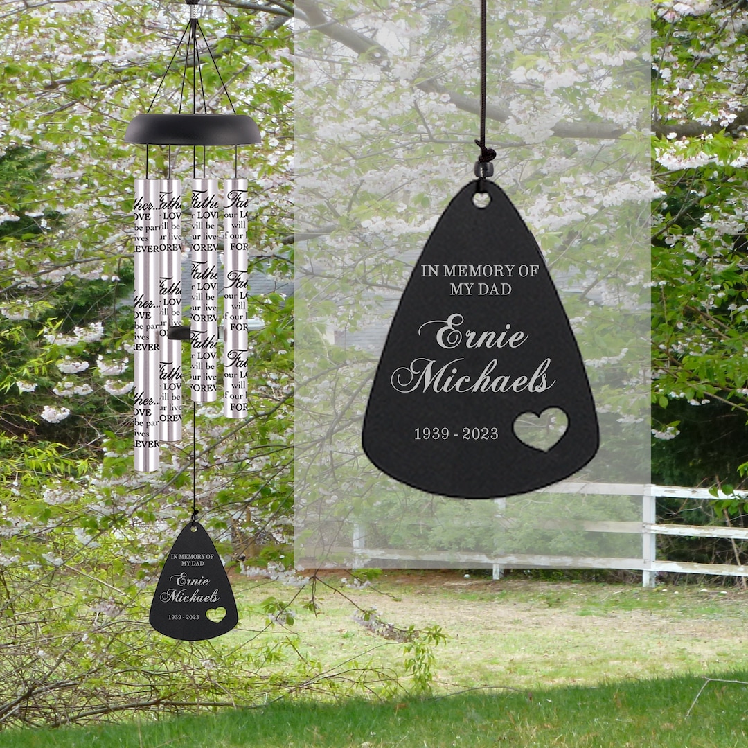 Father Memorial Wind Chime | Personalized Father Sympathy Wind Chime ...