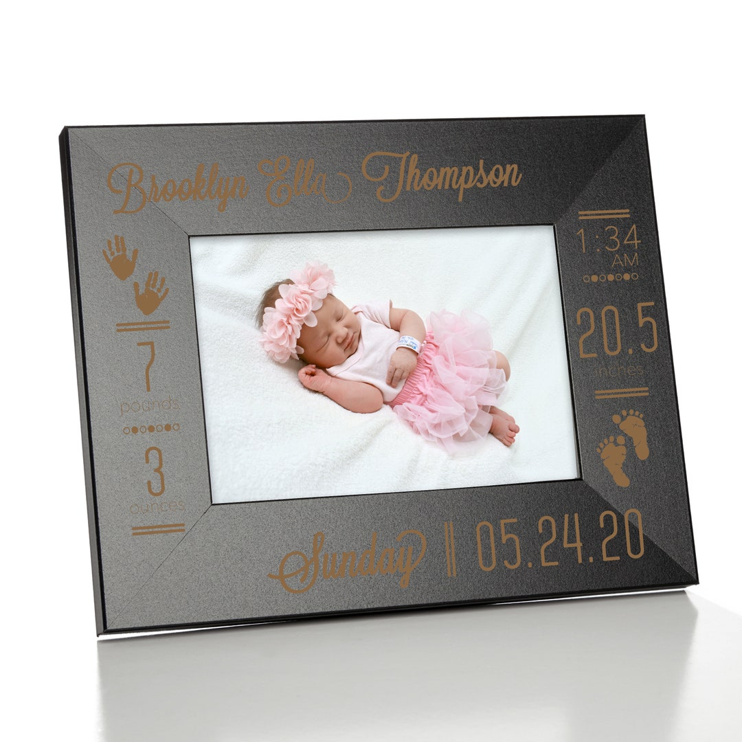 Personalized Birth Annoucement Picture Frame Baby Birth Stats Picture ...