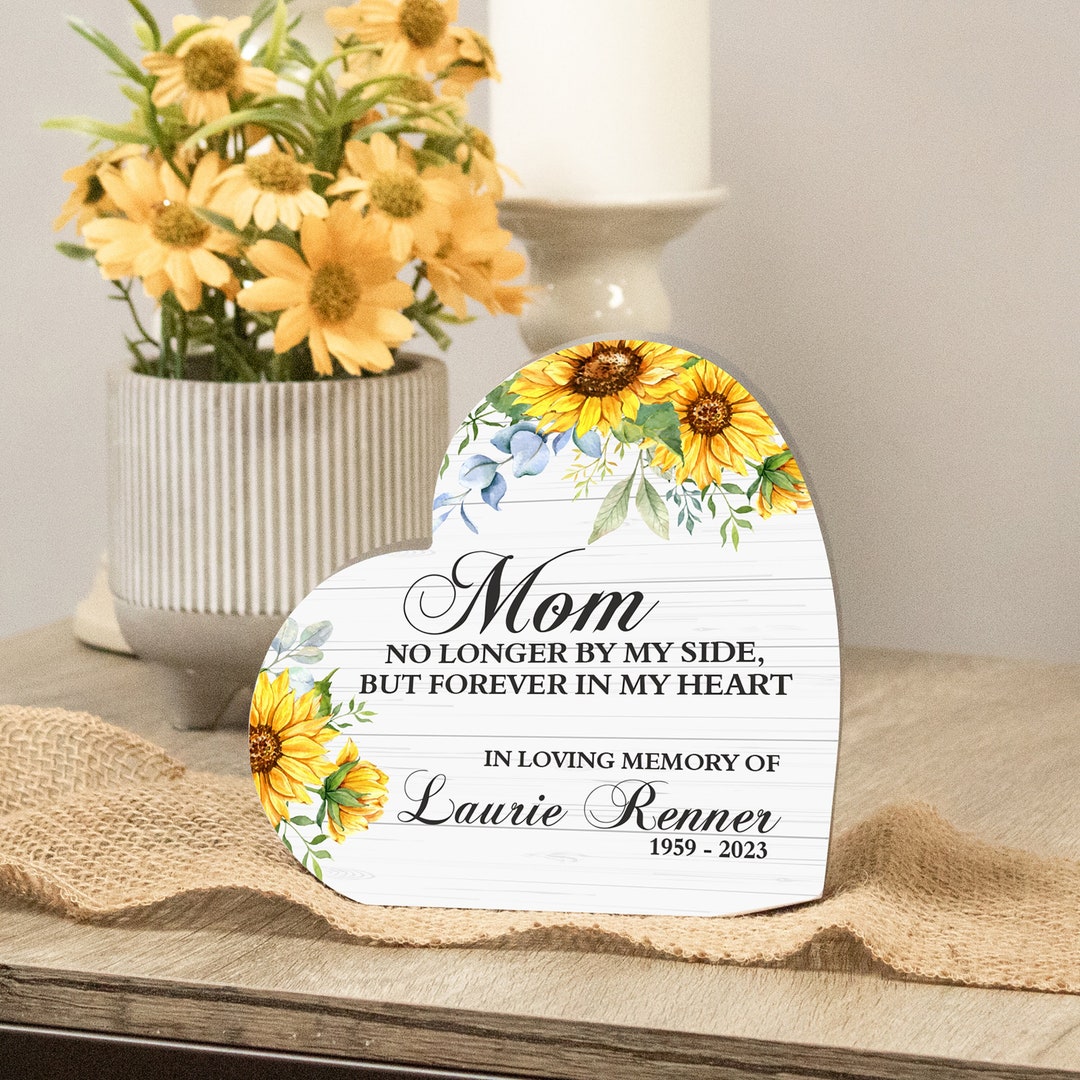 Mom Memorial Heart Decor Personalized Mother Memorial Gift Mom Tribute ...