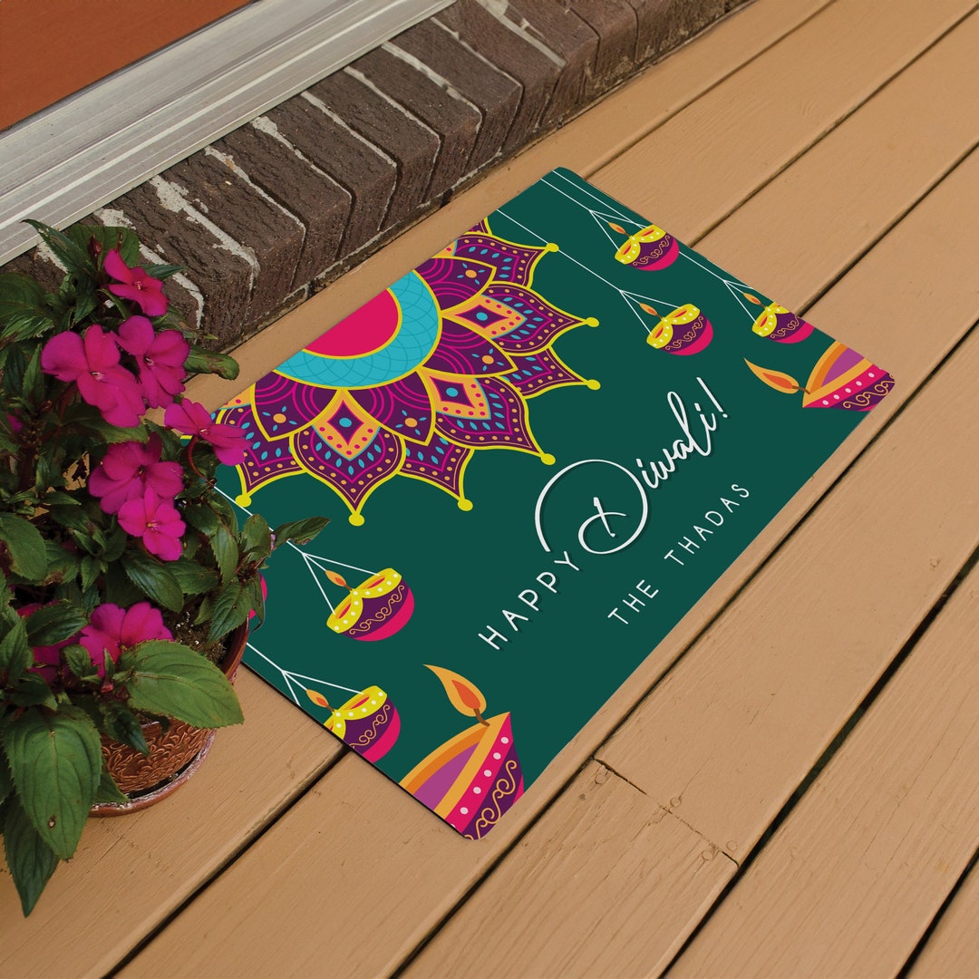 Happy Diwali Welcome Mat | Personalized Diwali Doormat | Diwali Home ...