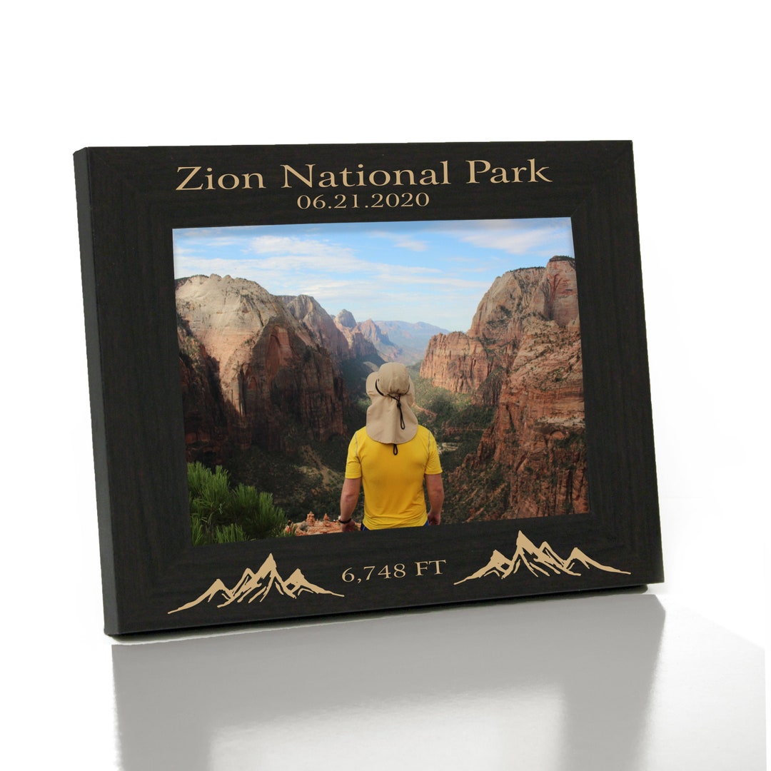Mountains Picture Frame Engraved Moutains Hiking Picture Frame ...