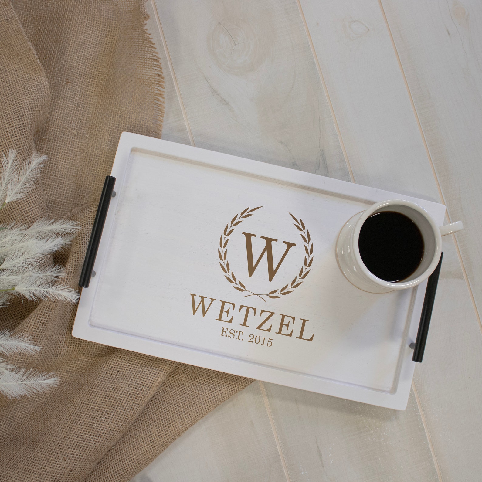 Personalized Serving Tray With Handles Engraved Serving Tray Wood ...