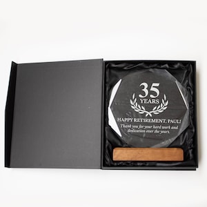 Personalized Retirement Plaque | Engraved Crystal Retirement Gift ...